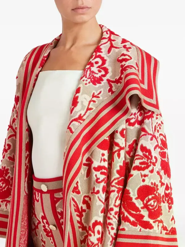 TEMPERLEY LONDON Francis Floral-pattern Striped Knit Cape