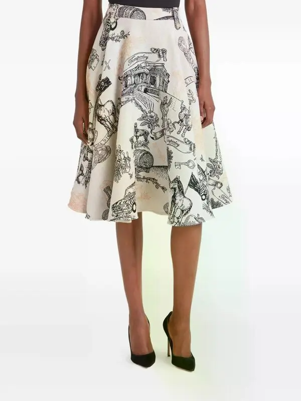TEMPERLEY LONDON Printed A-line Skirt