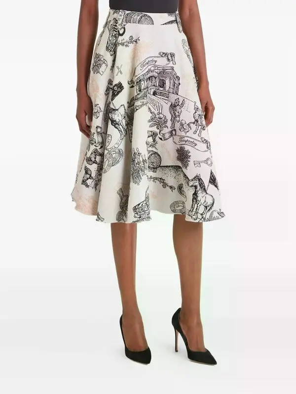 TEMPERLEY LONDON Printed A-line Skirt