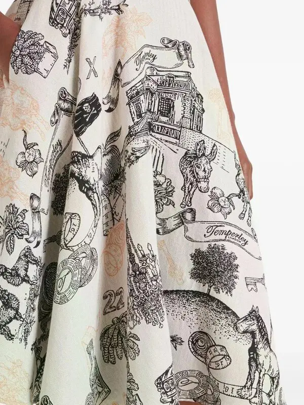 TEMPERLEY LONDON Printed A-line Skirt