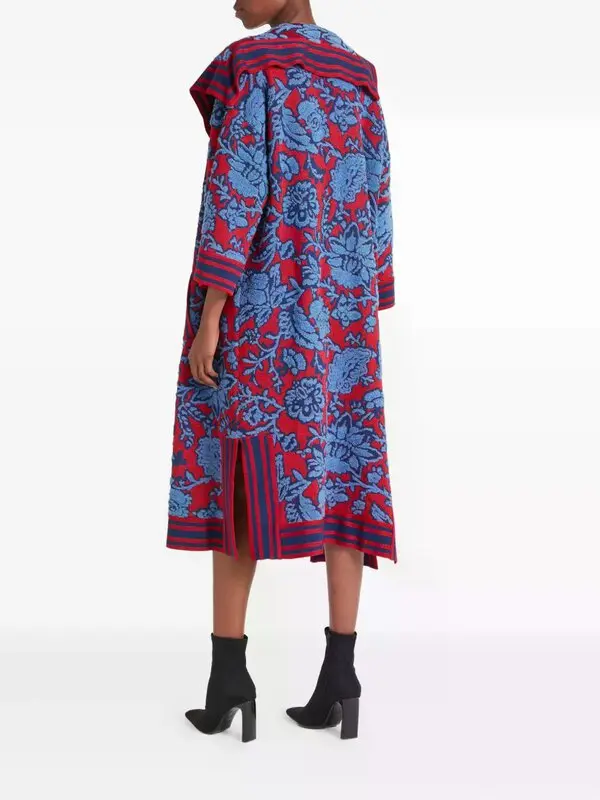 TEMPERLEY LONDON Francis Floral-pattern Striped Knit Cape