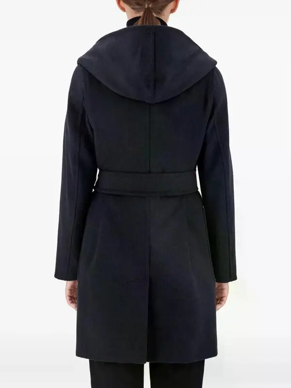 Max Mara Rialto Hooded Belted Coat - Blue