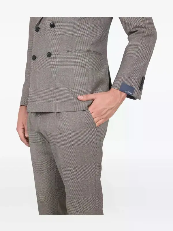 LARDINI Double-breasted Checked-pattern Suit