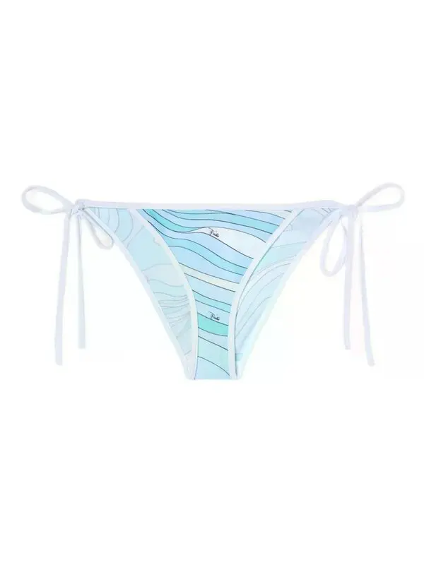 Emilio Pucci Marmo-print Side-tie Bikini Bottoms - Blue