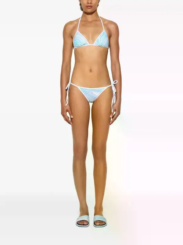 Emilio Pucci Marmo Print Side-tie Bikini Bottoms - Blue