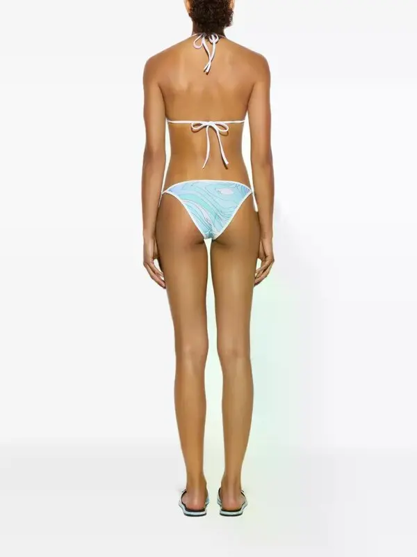 Emilio Pucci Marmo Print Side-tie Bikini Bottoms - Blue