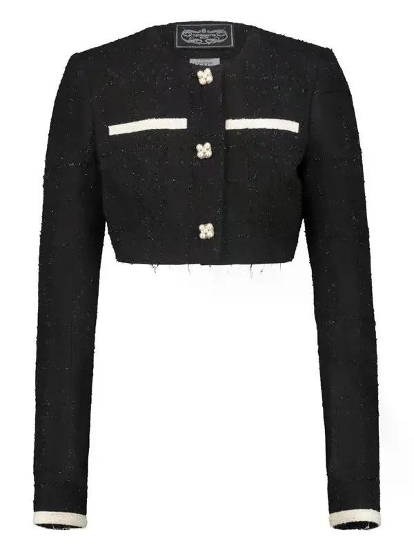 Vetements Cropped Tweed Jacket