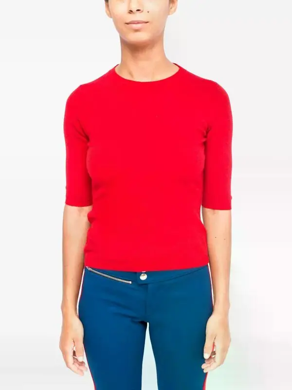 LA ROSE Round-neck Short-sleeve Jumper