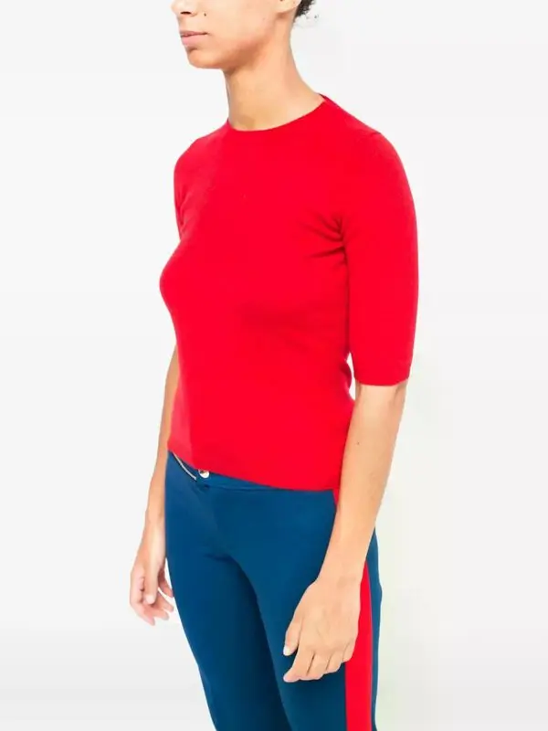 LA ROSE Round-neck Short-sleeve Jumper
