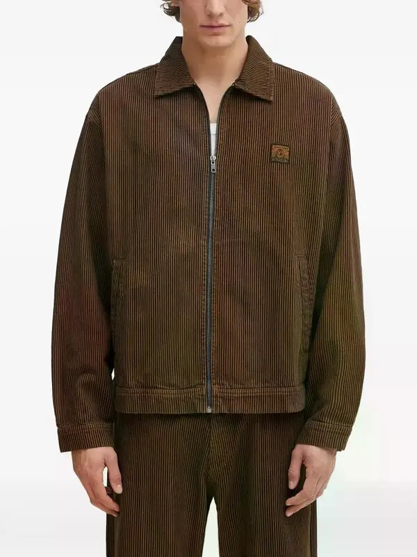 NO PROBLEMO Striped Zip Jacket