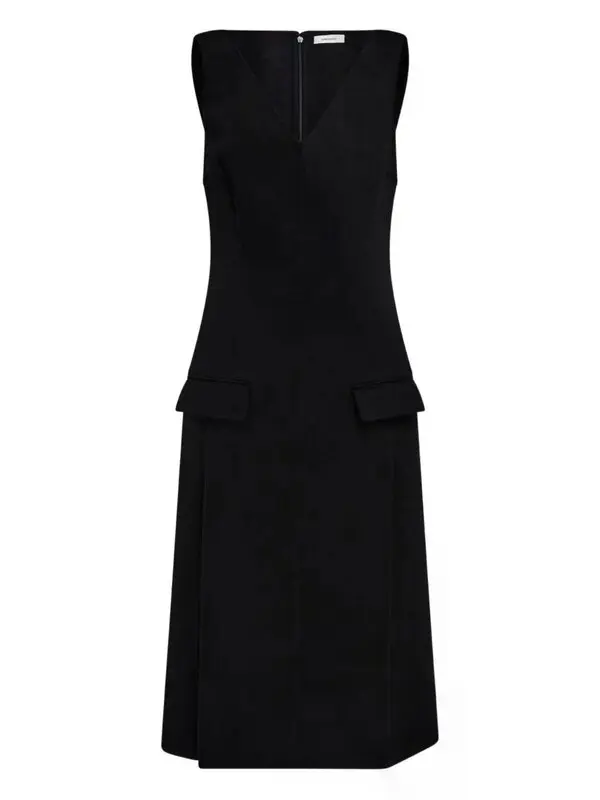 FERRAGAMO V-neck Sleeveless Dress - Black