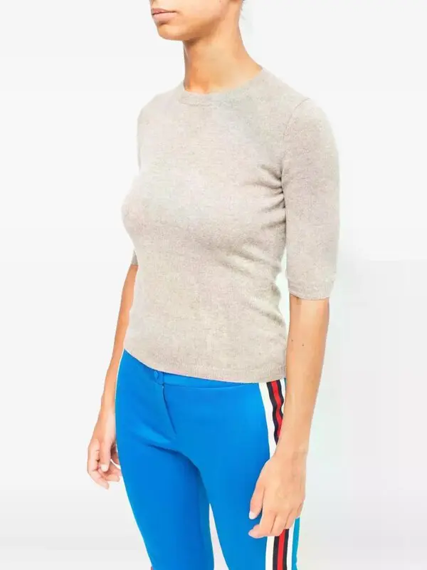 LA ROSE Crew-neck Three-quarter Sleeve Sweater