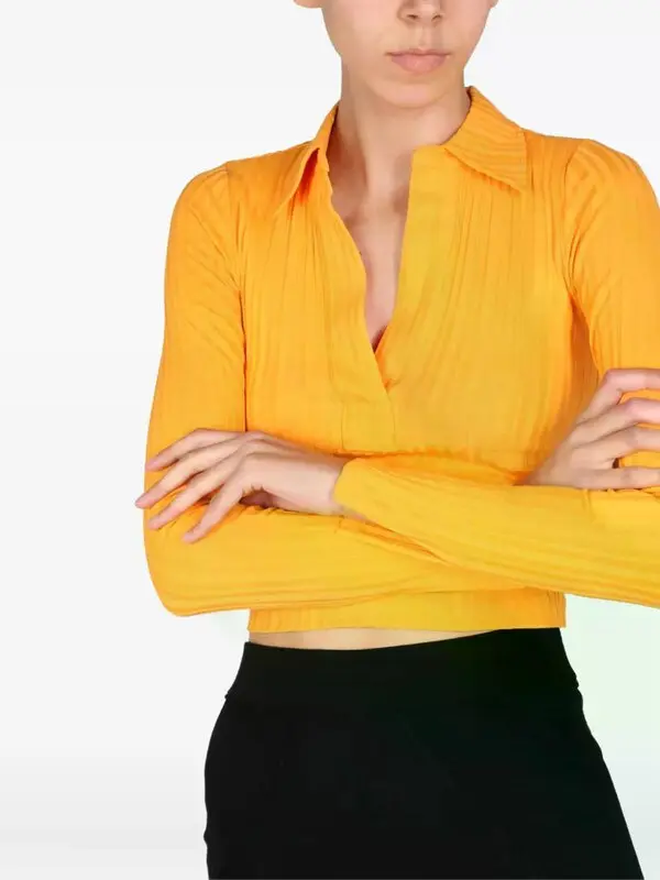 Helmut Lang Collared Ribbed Top