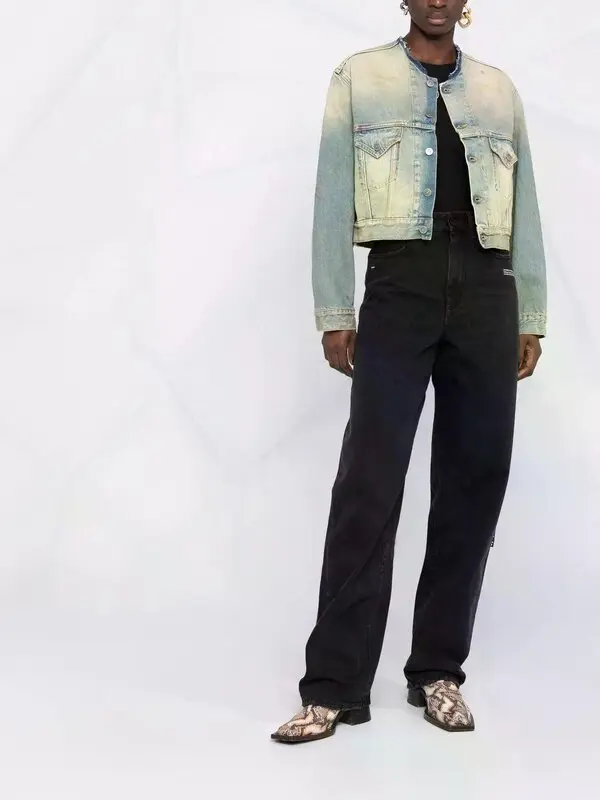 MAISON MARGIELA Distressed Collarless Denim Jacket