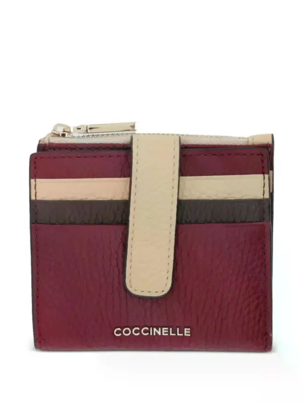 COCCINELLE Striped Zip Wallet - Red