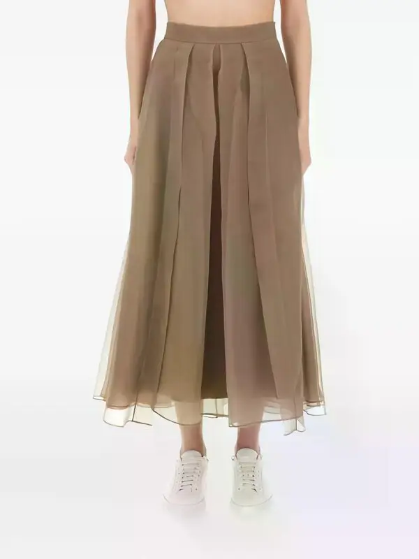 Brunello Cucinelli Circle Pleated Midi Skirt
