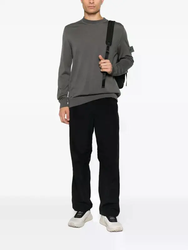 Stone Island Logo-patch Crew-neck Sweater - Grey