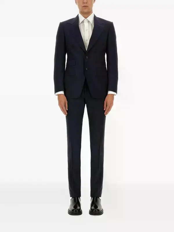TOM FORD Wool Buttoned Suit - Blue