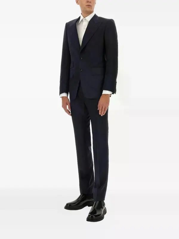 TOM FORD Wool Buttoned Suit - Blue