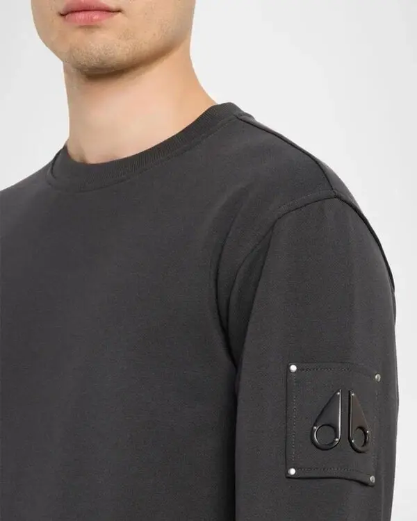 Moose Knuckles Hartsfield Cotton Terry Crewneck Sweater - Cement