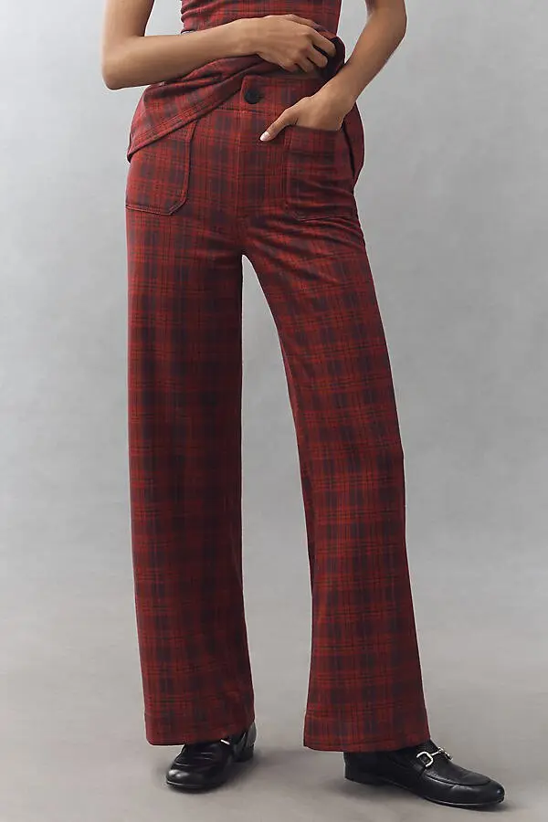 Maeve Colette High-rise Wide-leg Full-length Pants