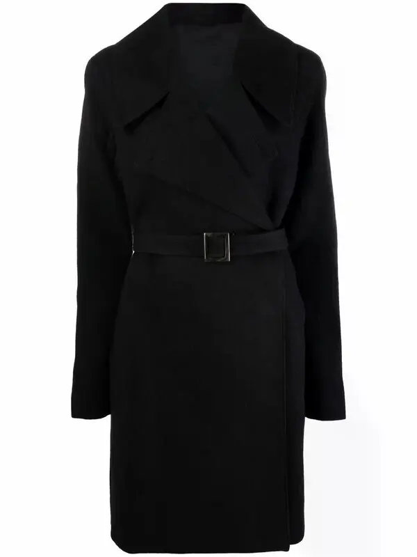 Rick Owens Belted Cotton Midi Coat