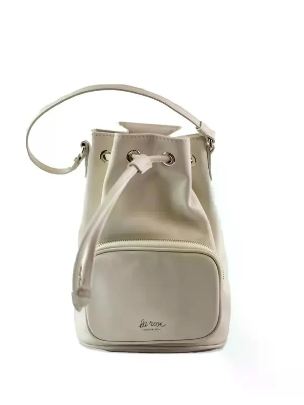 LA ROSE Zip Leather Bucket Bag