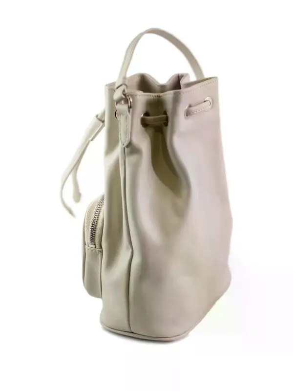 LA ROSE Zip Leather Bucket Bag