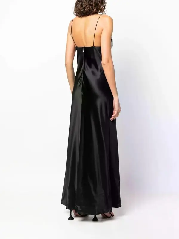 NUE Glittered-trim Slip Dress