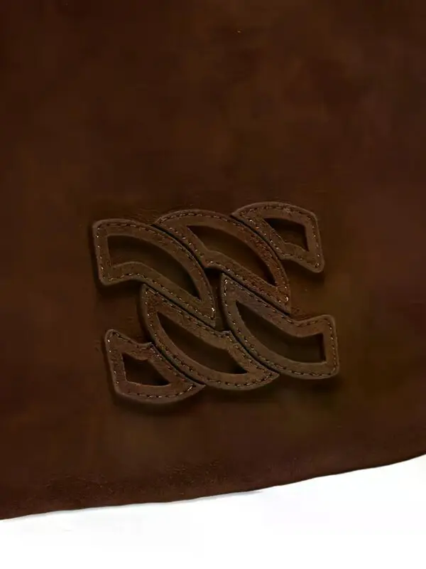 Casadei Knotted Suede Shoulder Bag - Brown