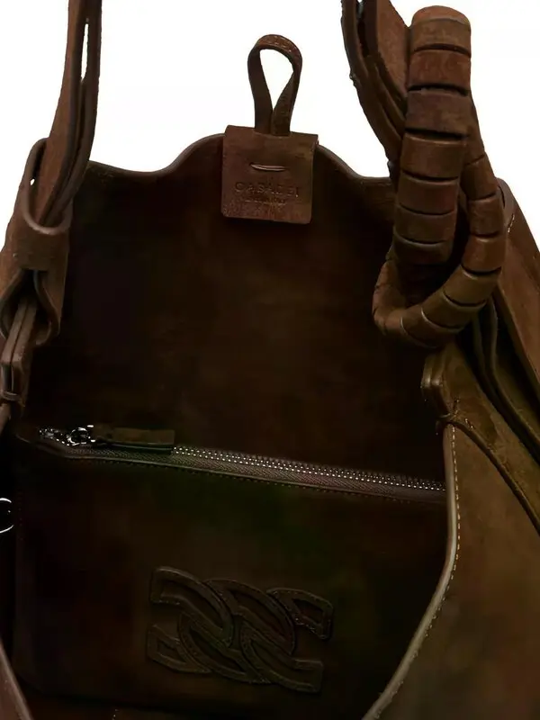 Casadei Knotted Suede Shoulder Bag - Brown