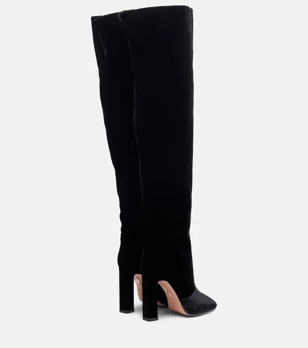 AQUAZZURA Joplin 105 Velvet Over-the-knee Boots