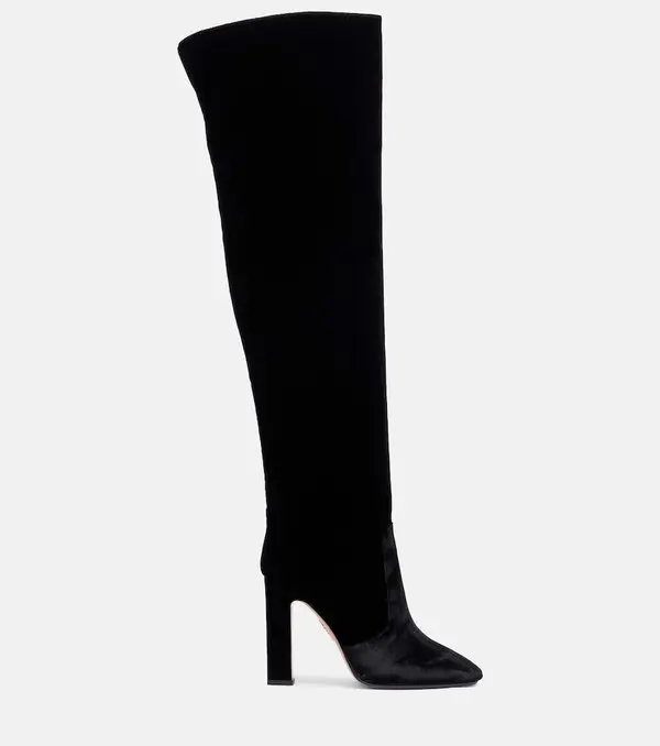 AQUAZZURA Joplin 105 Velvet Over-the-knee Boots
