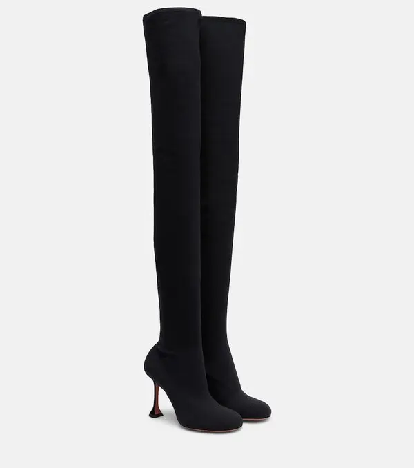 Amina Muaddi Veneda 95 Over-the-knee Boots - Black