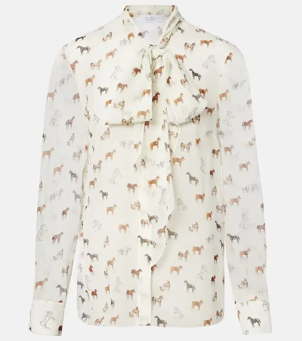 Gabriela Hearst Tie-neck Silk Blouse - Beige