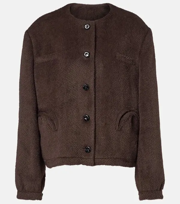 BLAZÉ MILANO Gliss Chevron Alpaca And Wool Jacket - Brown