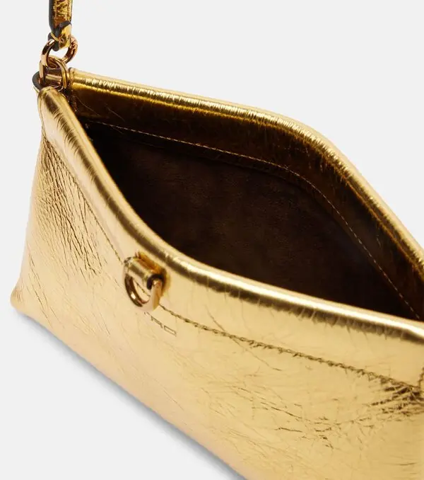 Etro Metallic Leather Clutch - Gold