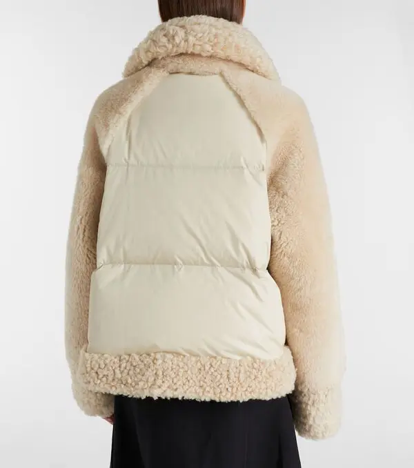 Moncler Gobain Shearling Down Jacket - Beige