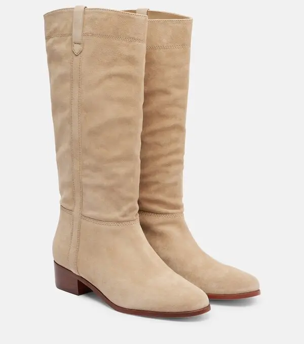 Veronica Beard Suede Knee-high Boots - Beige