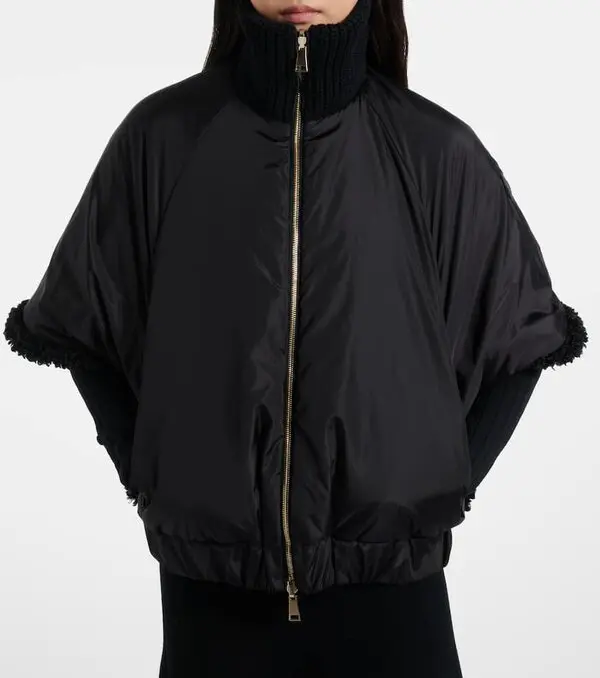 Moncler Reversible Leather-trimmed Cape