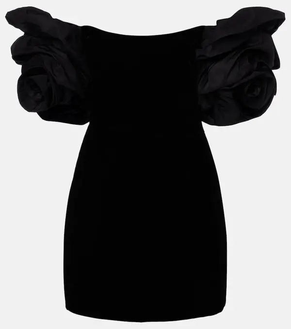 Carolina Herrera Off-shoulder Velvet Minidress - Black