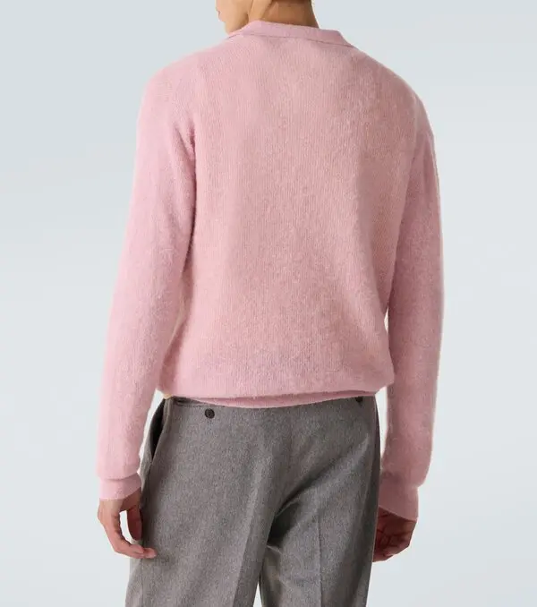 Auralee Alpaca-blend V-neck Sweater