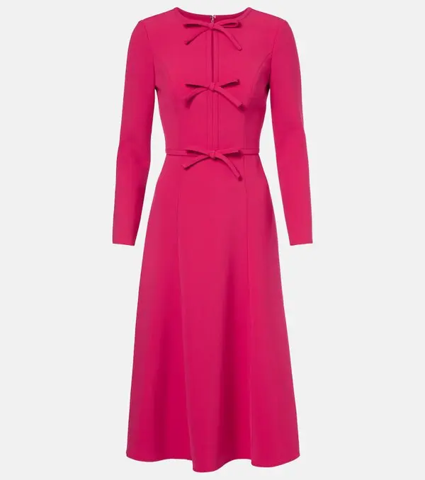 Carolina Herrera Bow Detail Crêpe Midi Dress - Pink