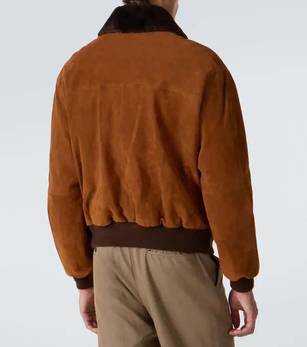Auralee Shearling-trimmed Suede Blouson Jacket