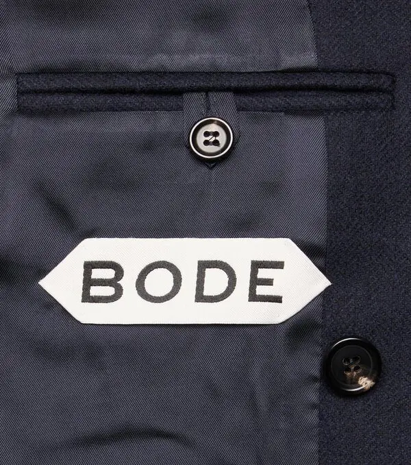 BODE Snowdrop Embroidered Wool-blend Blazer