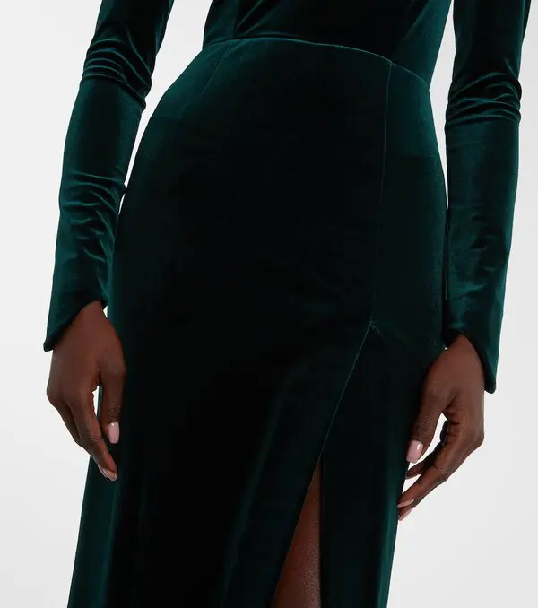 Galvan Vanitas Velvet Gown - Green