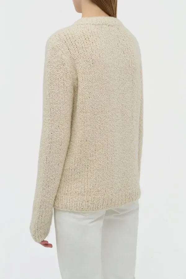 Gabriela Hearst Typhon Knit Sweater In Cashmere Boucle - Ivory