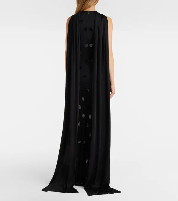 David Koma Embellished Scarf-detail Jersey Gown
