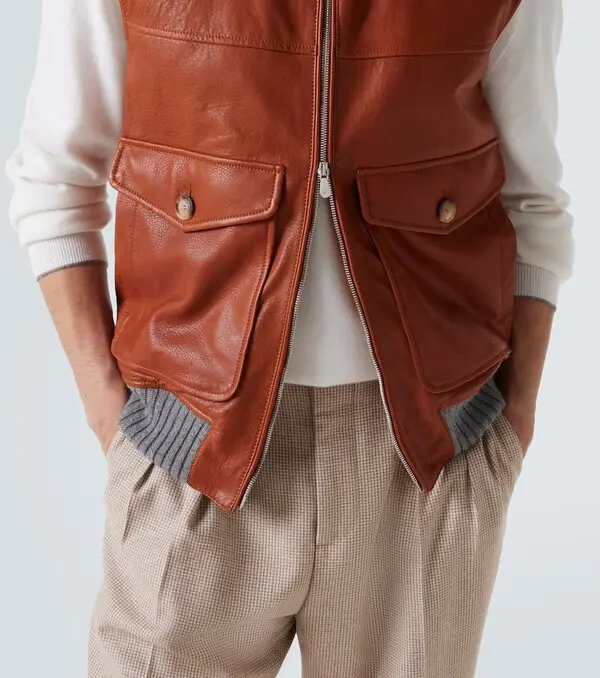 Brunello Cucinelli Padded Leather Vest