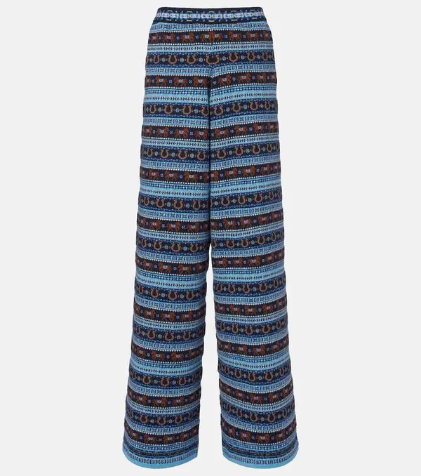Stella McCartney Knitted Virgin Wool Wide-leg Pants - Multicoloured